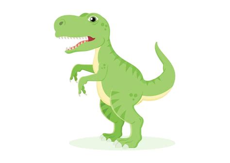 Tirano Saurio Rex Dinosaurio Dibujos Animados Personaje Vector