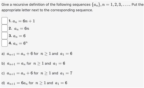 solved give a recursive definition of the following