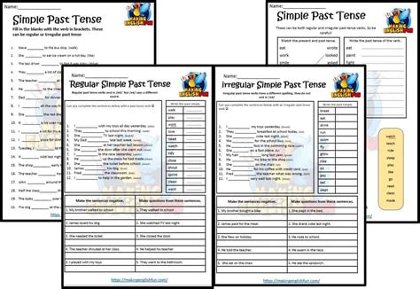 Simple Past Tense Worksheet Your Home Teacher Off