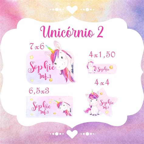 Etiquetas Escolares Unicórnio no Elo7 Garcia Personalizados 1B14D11