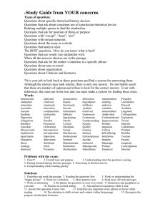 Freshman English Final Exam