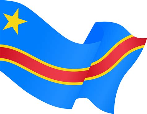 Democratic Republic Of The Congo Flag Wave Isolated On Png Or