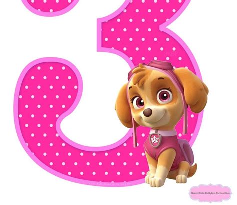 Paw Patrol Birthday Centerpiece Number 3 Paw Patrol Skye 4E Paw