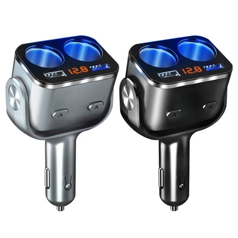 Novo 12v 24v Isqueiro Do Carro Auto Divisor Soquete Duplo Usb