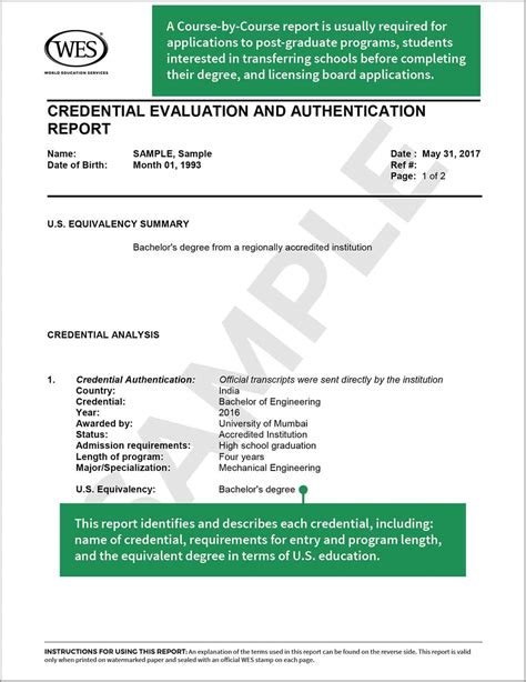 WES Evaluation Reports World Education Services