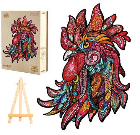 PUZZLE DREWNIANE DLA DOROSŁYCH DUŻE 265 ELEMENTÓW KOGUT DREWNIANE