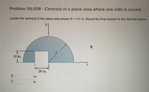 Solved Locate The Centroid Of The Plane Area Shown If R 41 Chegg