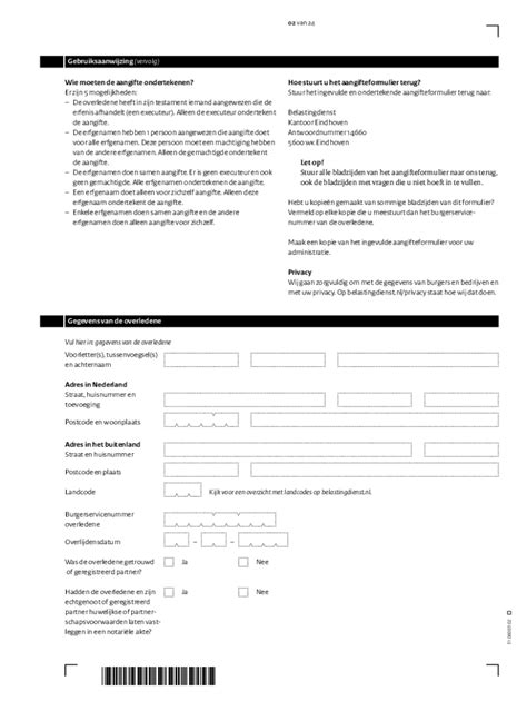 Fillable Online Hoe Is Dit Aangifteformulier Opgebouwd Fax Email Print