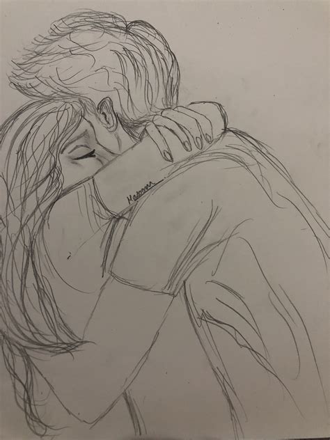 Couple Hug Cute Couple Drawings Sketches Boy And Girl Sketch