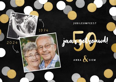 Uitnodiging Jubileumfeest 50 Jaar Getrouwd Kaartje2go