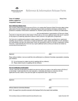 Fillable Online Procedural Guide Vancouver Island University Fax