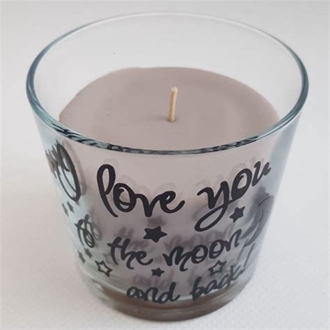 Bruine Geur Kaars Kaneel En Vanille Met De Tekst I Love You To The