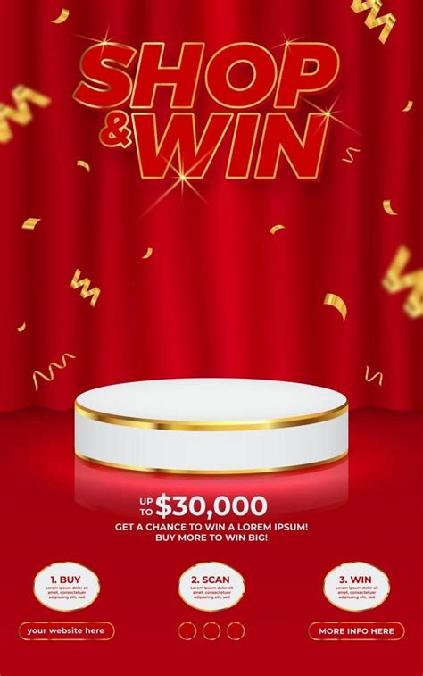 Shop And Win Invitation Contest Poster Template 3186023 Vector Art At Vecteezy