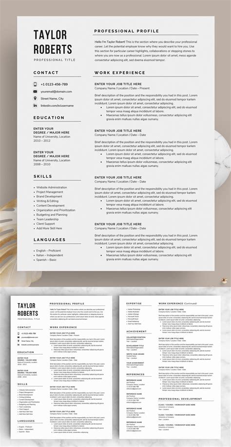 Clean Minimal Resume Templates Design Graphic Design Junction