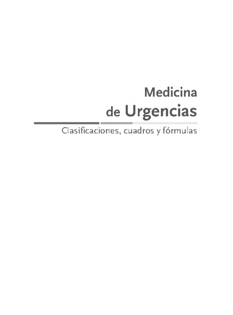 Medicina De Urgencias Clasificaciones Cuadros Y Formulas Medicina De