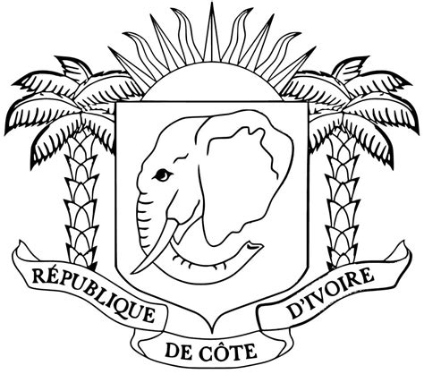 Coloriage Armoiries de la Côte d Ivoire télécharger et imprimer