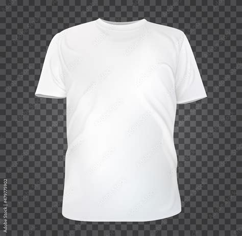 Realistic White T Shirt Base Cloth Isolated On Transparent Background