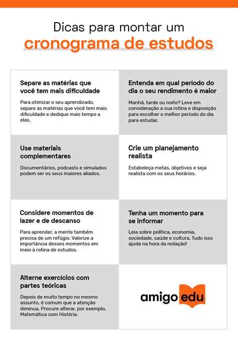 Cronograma De Estudos Para O Enem Saiba Como Montar Blog Do Amigo Edu