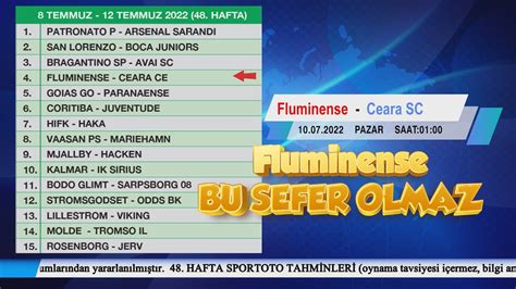 Spor Toto Hafta Tahm Nler Hafta Spor Toto Yorumlari Haftanin