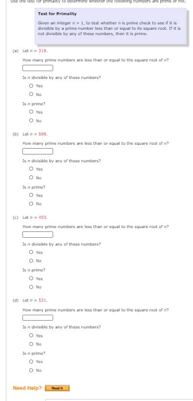 solved use the test for primality to determine whether the