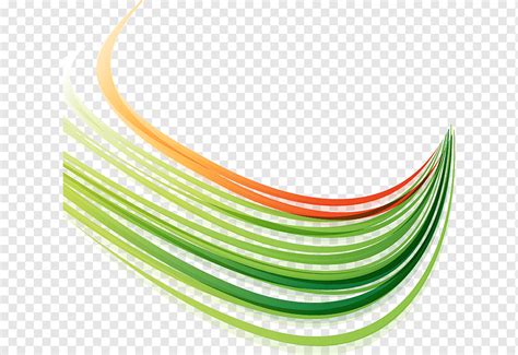 Ilustración verde y naranja línea líneas abstractas de colores