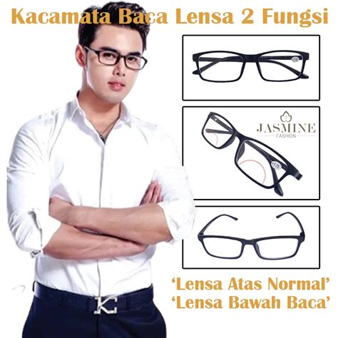 Jual Kacamata Baca Plus 2 Fungsi Baca Dan Jalan Frame Hitam Doff Pria