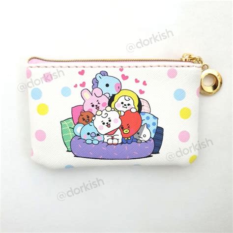 BT 21 BTS Tata Van RJ Chimmy Cooky Shooky Mang Koya Mini Coin Purse