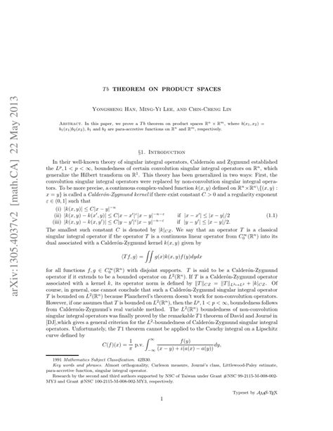 pdf tb theorem on product spaces