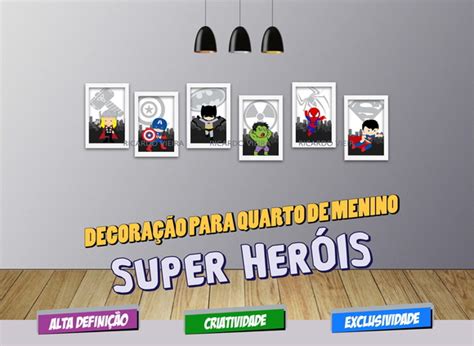 6 Quadros Super Herois Baby Elo7