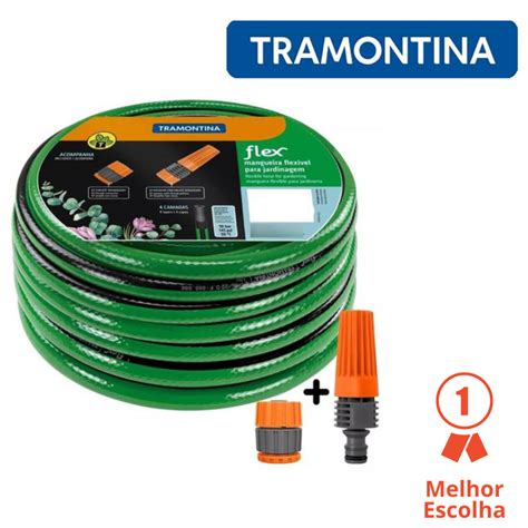 Mangueira 1 2 Jardim 20 Metros 4 Camadas Flex Verde Tramontina C