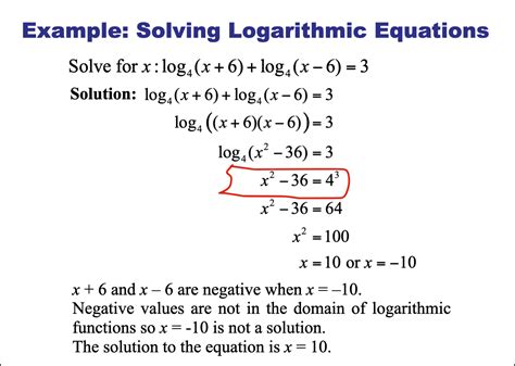 Solved Example Solving Logarithmic Equations Solve For Chegg
