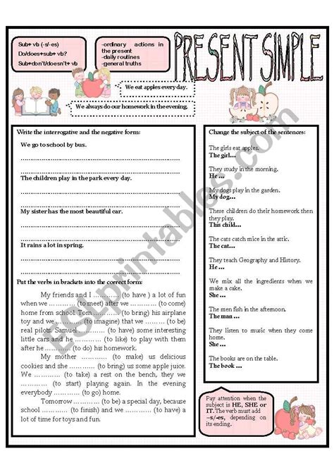 Present Simple Esl Worksheet By Domnitza