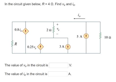 solved in the circuit given below r 4 Ω find vx and lo