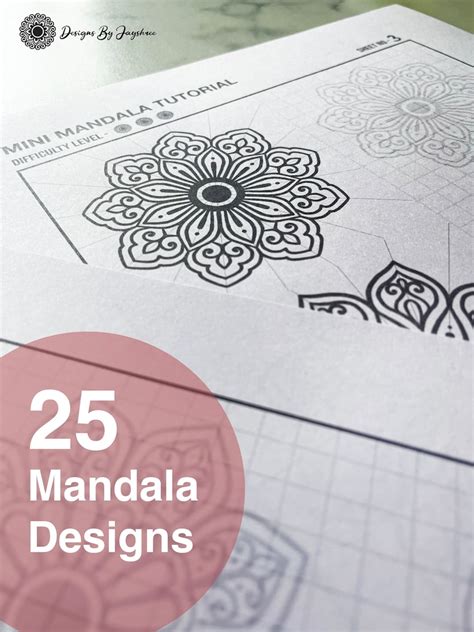 Mandala Practice Sheets SET OF 25 Mandalas Mandala Templates Digital