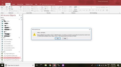 sql server odbc call failed attempting to open a table in ms access stack overflow
