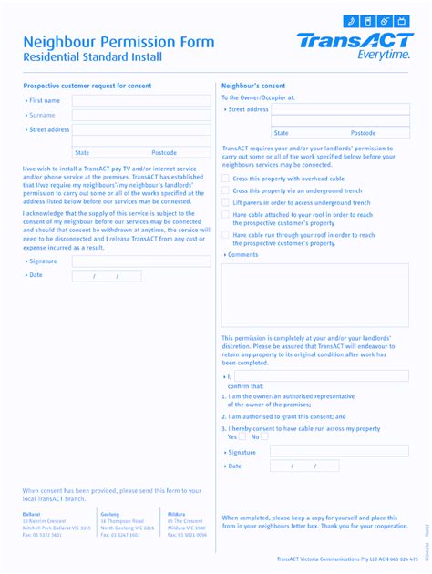 Fillable Online Neighbour Permission Form Fax Email Print PdfFiller