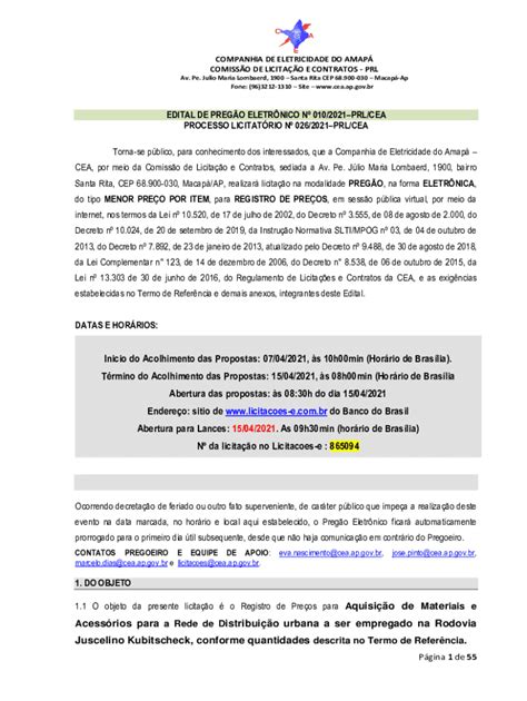 Preenchível Disponível Companhia de Eletricidade do Amap CEA Av Pe