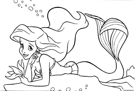 Coloriage Ariel La Petite Sirene JeColorie