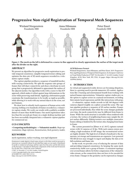 pdf progressive non rigid registration of temporal mesh sequences