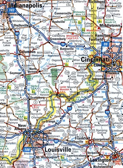 Map Of I Interstate Highway Kentucky Ohio Interchange Exit Number