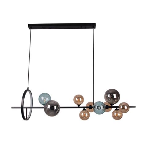 Lampa Sufitowa Wisząca Żyrandol Do Salonu Jadalni ring 10 Kul Szklanych