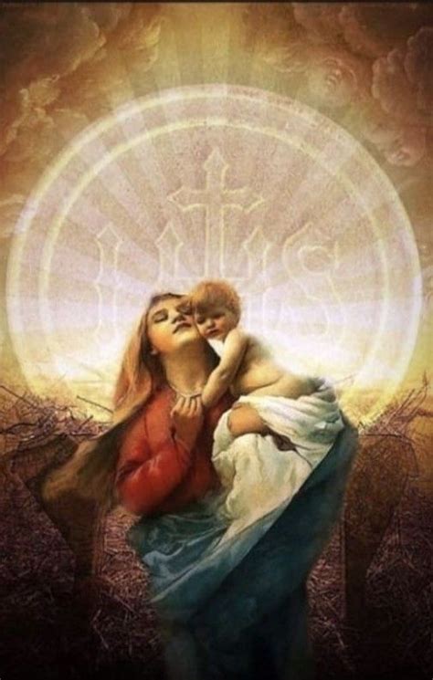 Hail Holy Queen Jesus Christ Painting Mama Mary Blessed Mother Mary