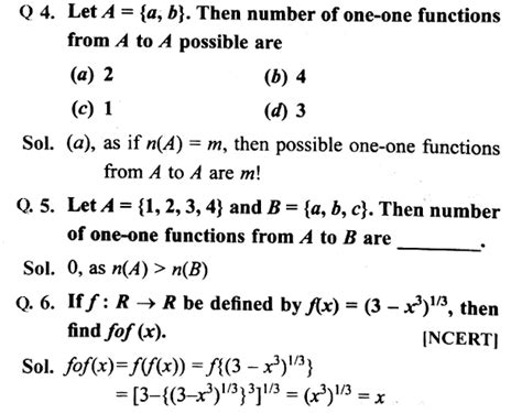 functions cbse important questions class 12 maths relations and functions