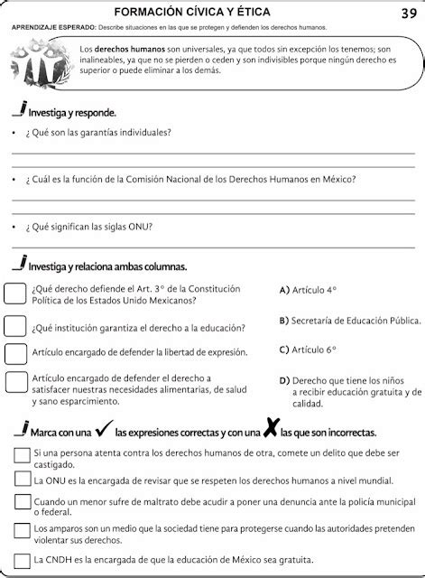 Sexto grado FORMACIÓN CÍVICA Y ÉTICA