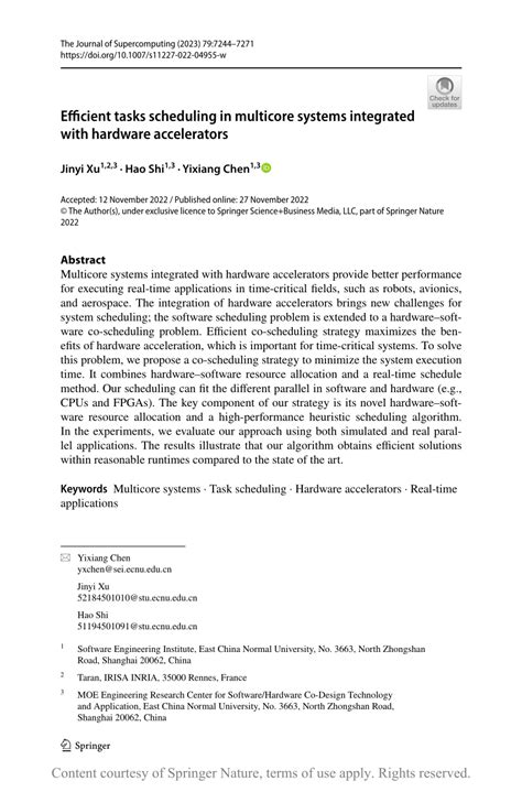 efficient tasks scheduling in multicore systems integrated with hardware accelerators request pdf