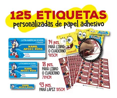 Etiquetas Escolares Personalizadas Para L Pices Y Cuadernos