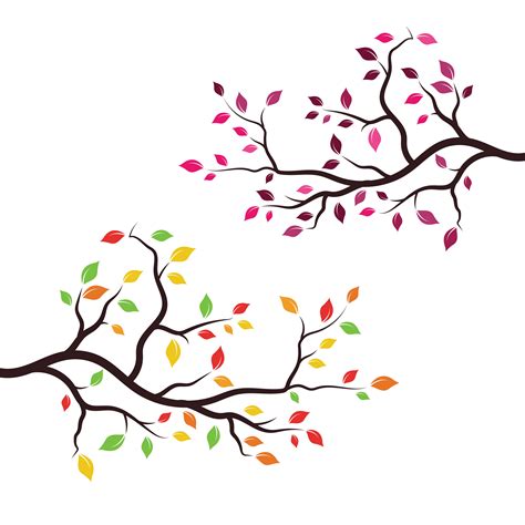 Fall Tree Branch Set Vector Art At Vecteezy