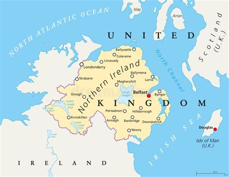 Mapa Político De Irlanda Y De Irlanda Del Norte Ilustración del Vector