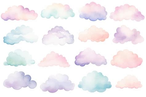 Nube Pastel Estilo Acuarela Nube Clipart Foto Premium