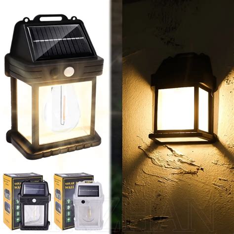 L Mpara Solar De Pared Para Exteriores Luz Impermeable De Filamento De